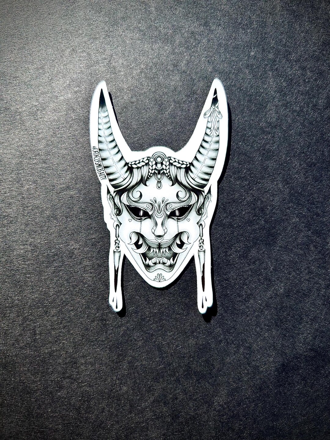 Feminine Rage Sticker | Oni Mask Sticker | Tattoo Sticker | Feminine ...