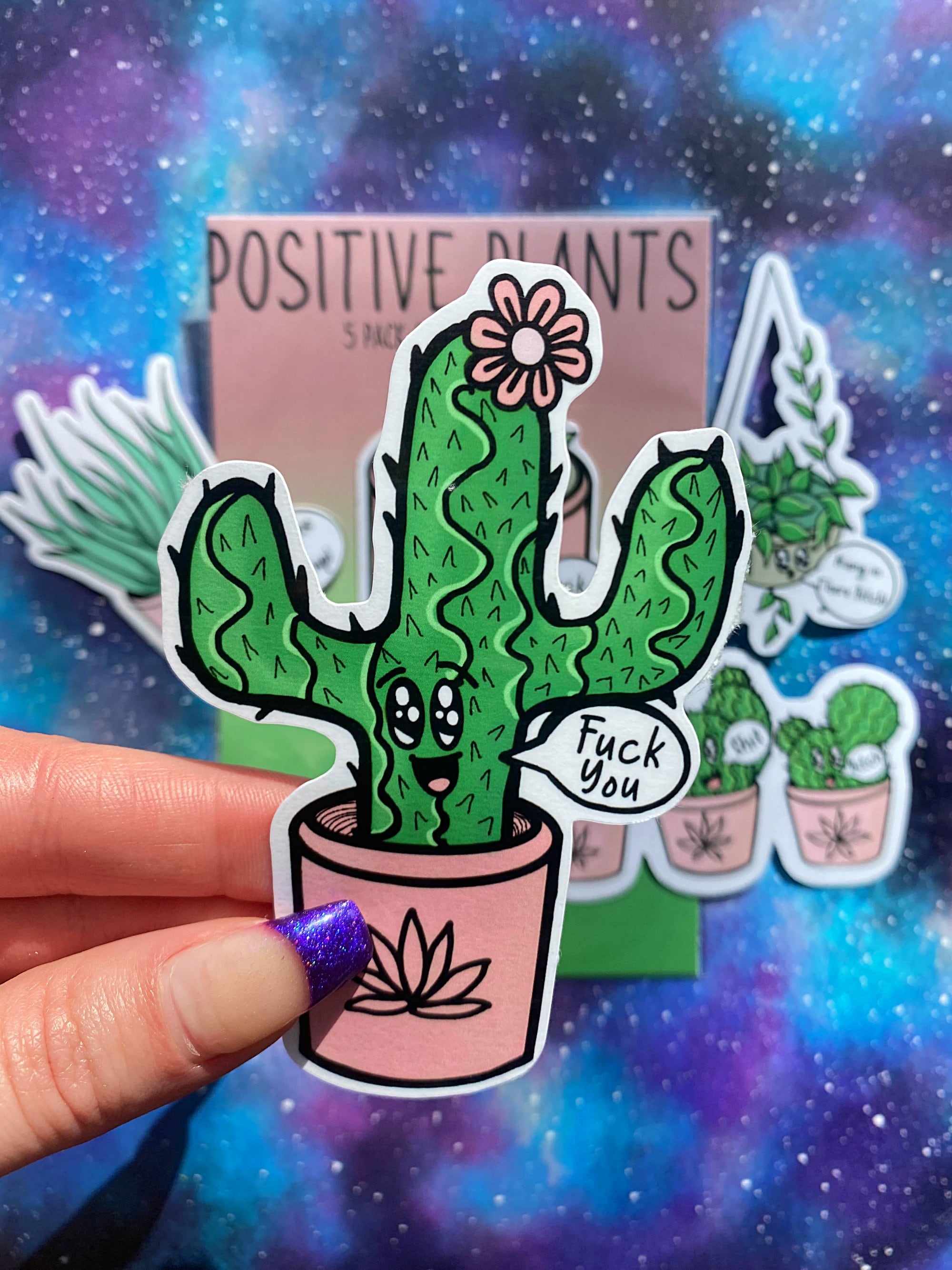 Positive Plants Sticker Pack Plant Profanity Sticker | Etsy