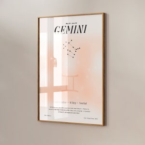 Gemini Zodiac Aura Gradient Poster Digital Download Wall Art Print ...