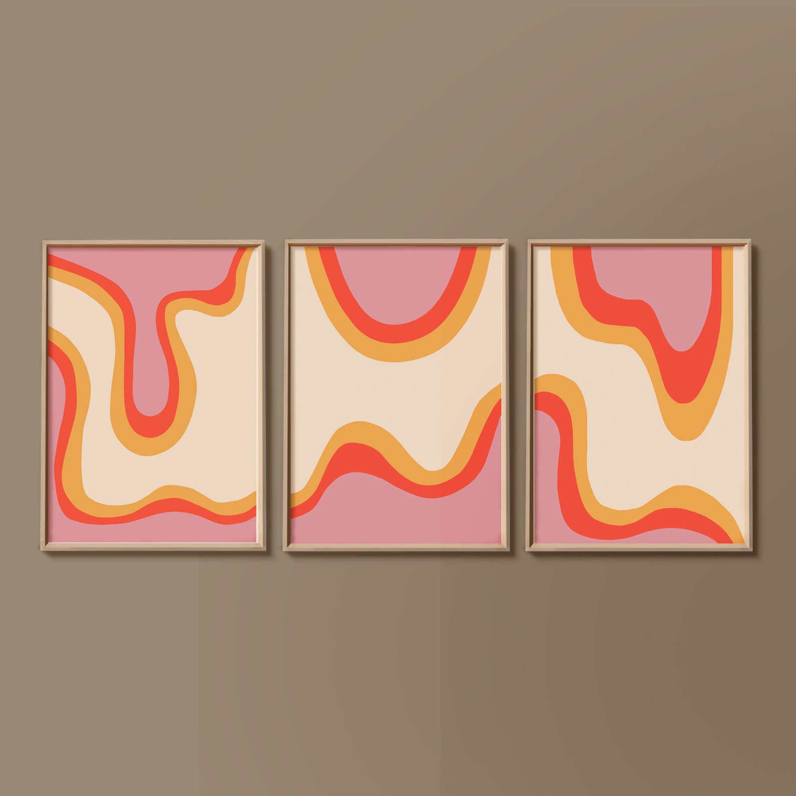 Set of 3 70's Abstract Colour Gradient Home Decor Wall Art - Etsy