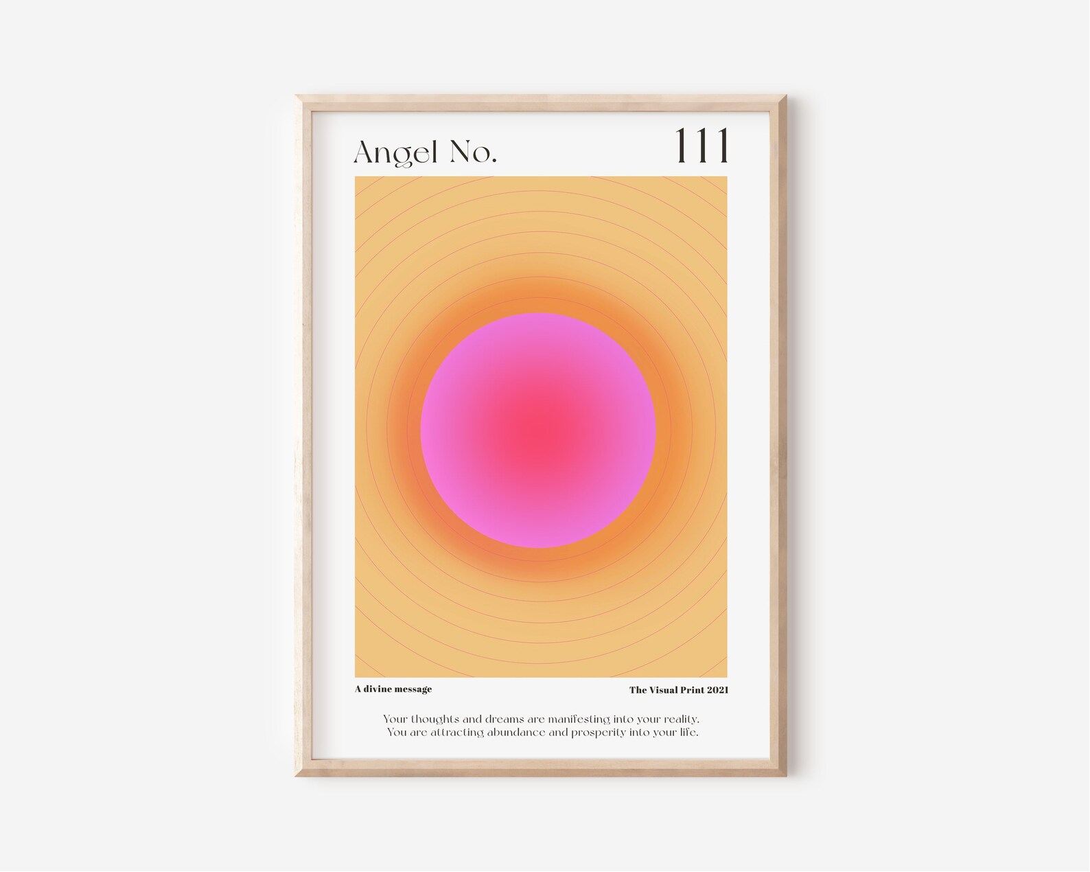 Original Angel Numbers Set 111,333,444 Poster Wall Art Print, Gradient ...