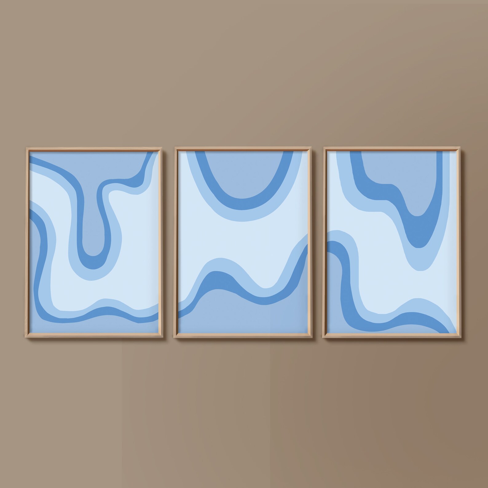 Sky Blue Set of 3 Summer Abstract Colour Gradient Melt Wave - Etsy