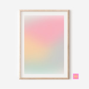 Set of 3 Pastel Gradient Aura Wall Art Gallery Posters, Dorm Room ...