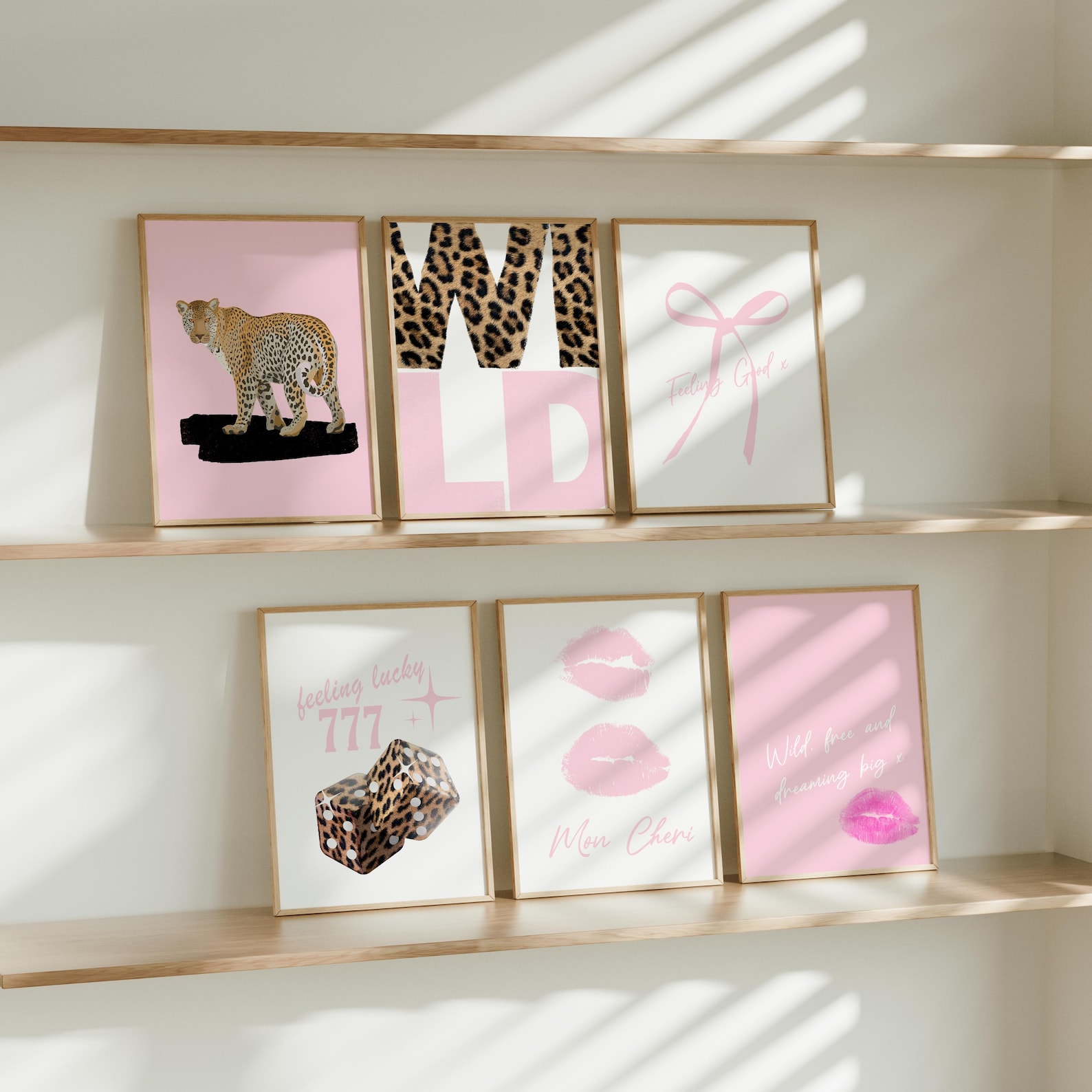 Set of 12 Pink Leopard Trendy Aesthetic Print Bundle, Lucky 8 Ball ...
