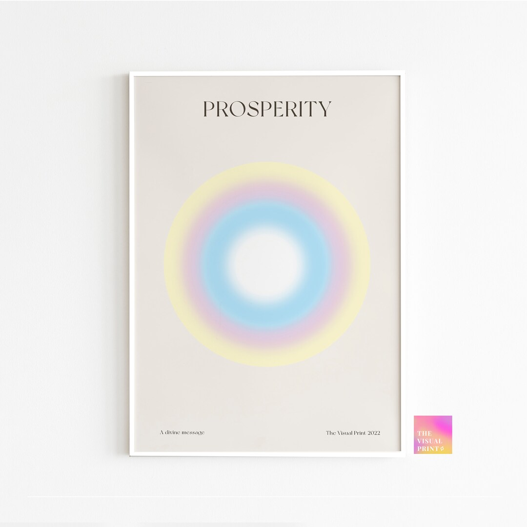 Prosperity Spiritual Gradient Aura Pastel Wall Decor Print - Etsy