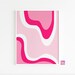 Hot Pink 70's Abstract Gradient Home Decor Wall Art Print, Digital ...
