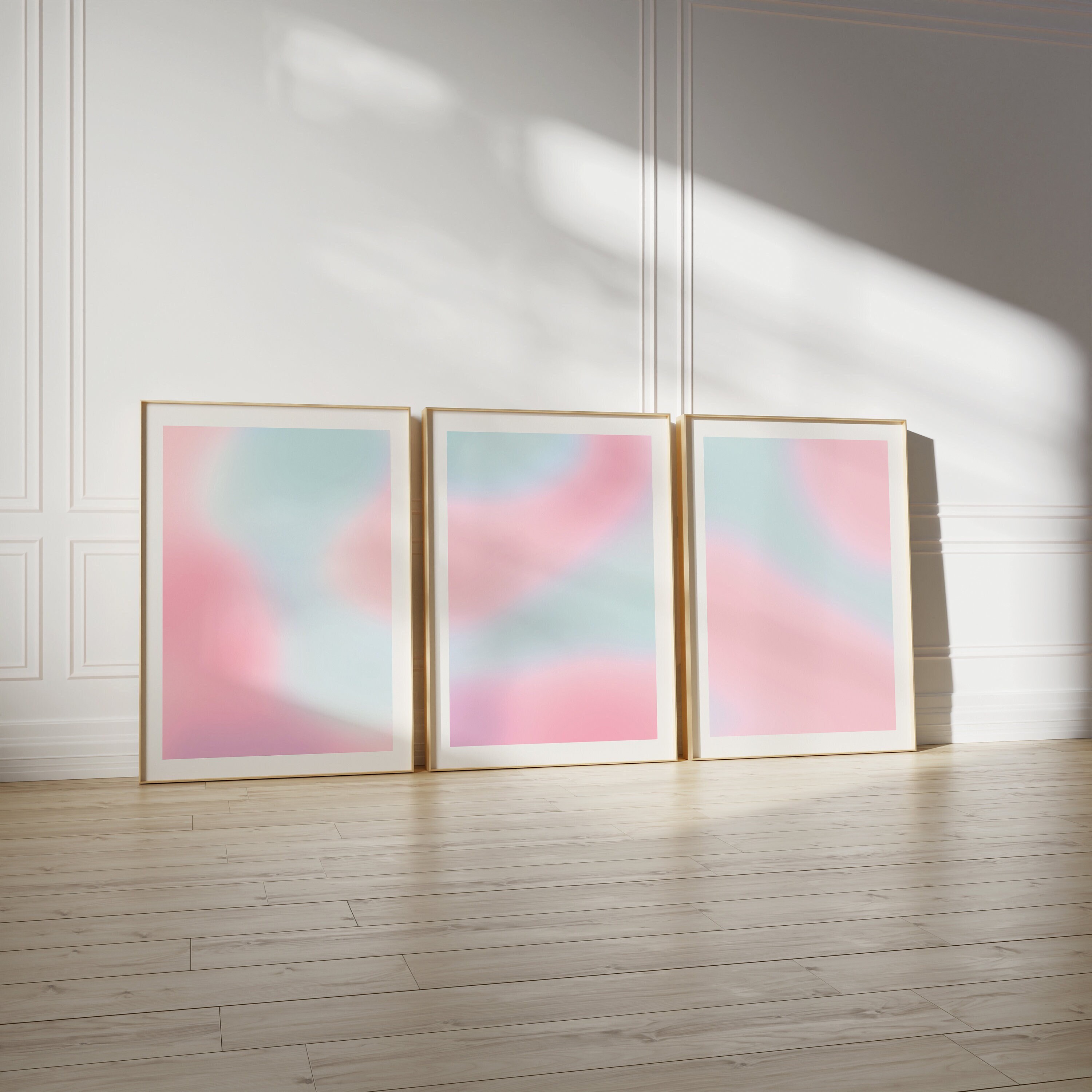 Set of 3 Coquette Gradient Posters, Pink Blue Gradient Poster Preppy ...