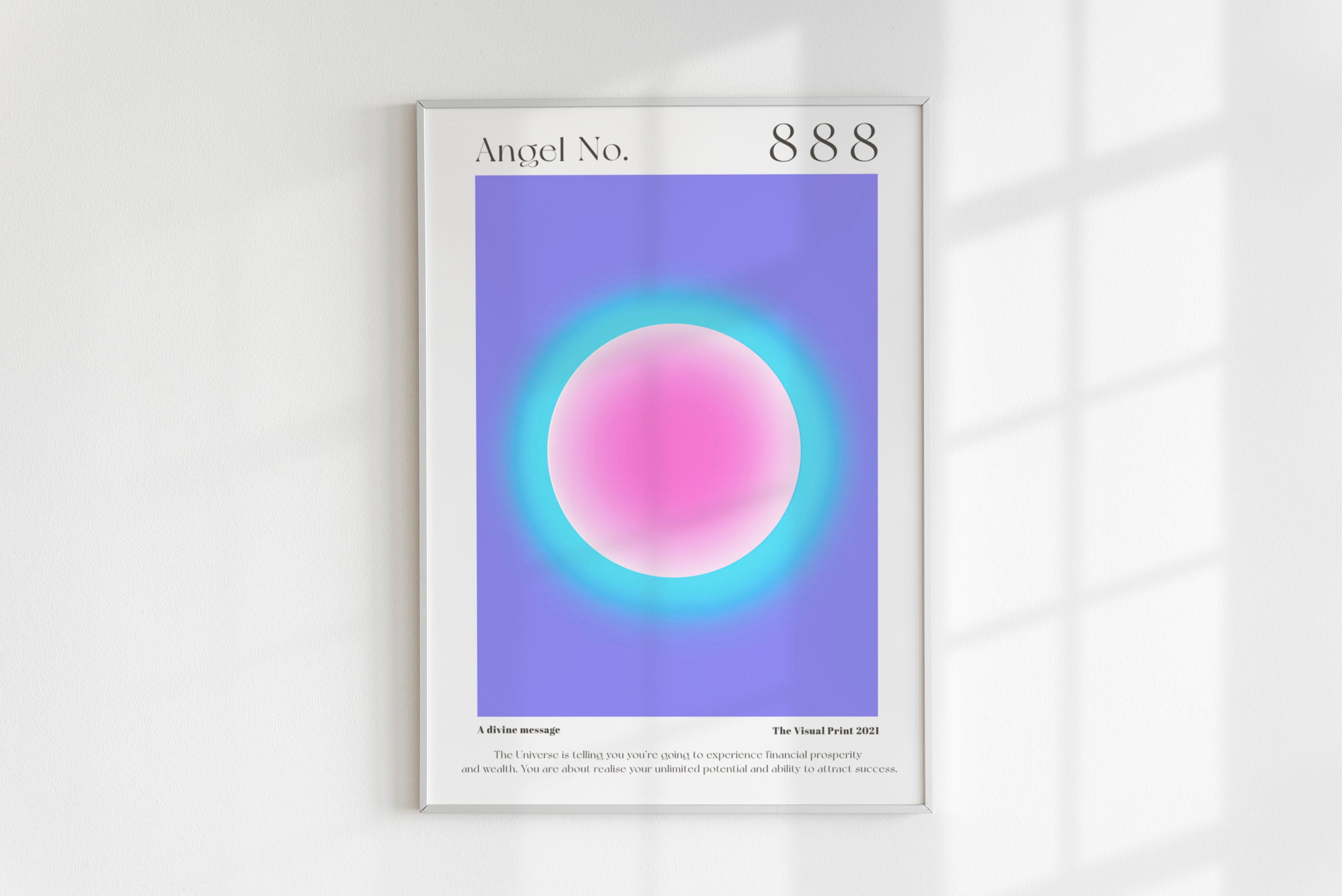 Angel Number 888 Manifestation Energy Gradient Design Gallery Wall Art ...