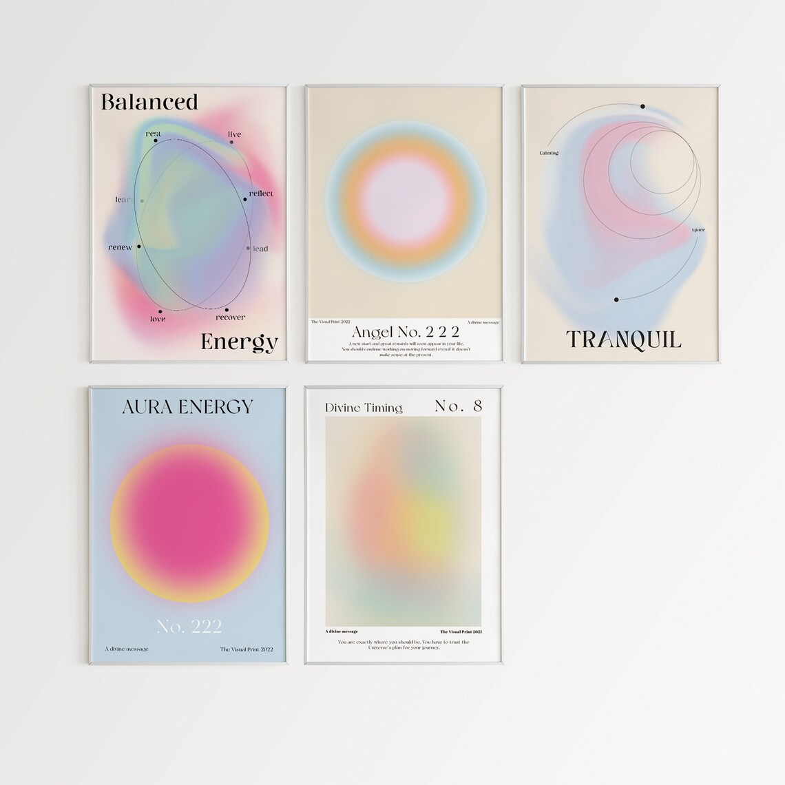 Divine Energy Trendy Gallery Wall Poster Set, Spiritual Positive ...