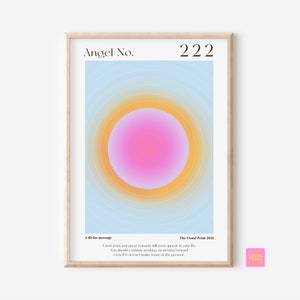 Angel Numbers Gradient Set 111,222,333 Poster Wall Art Print, Gradient ...