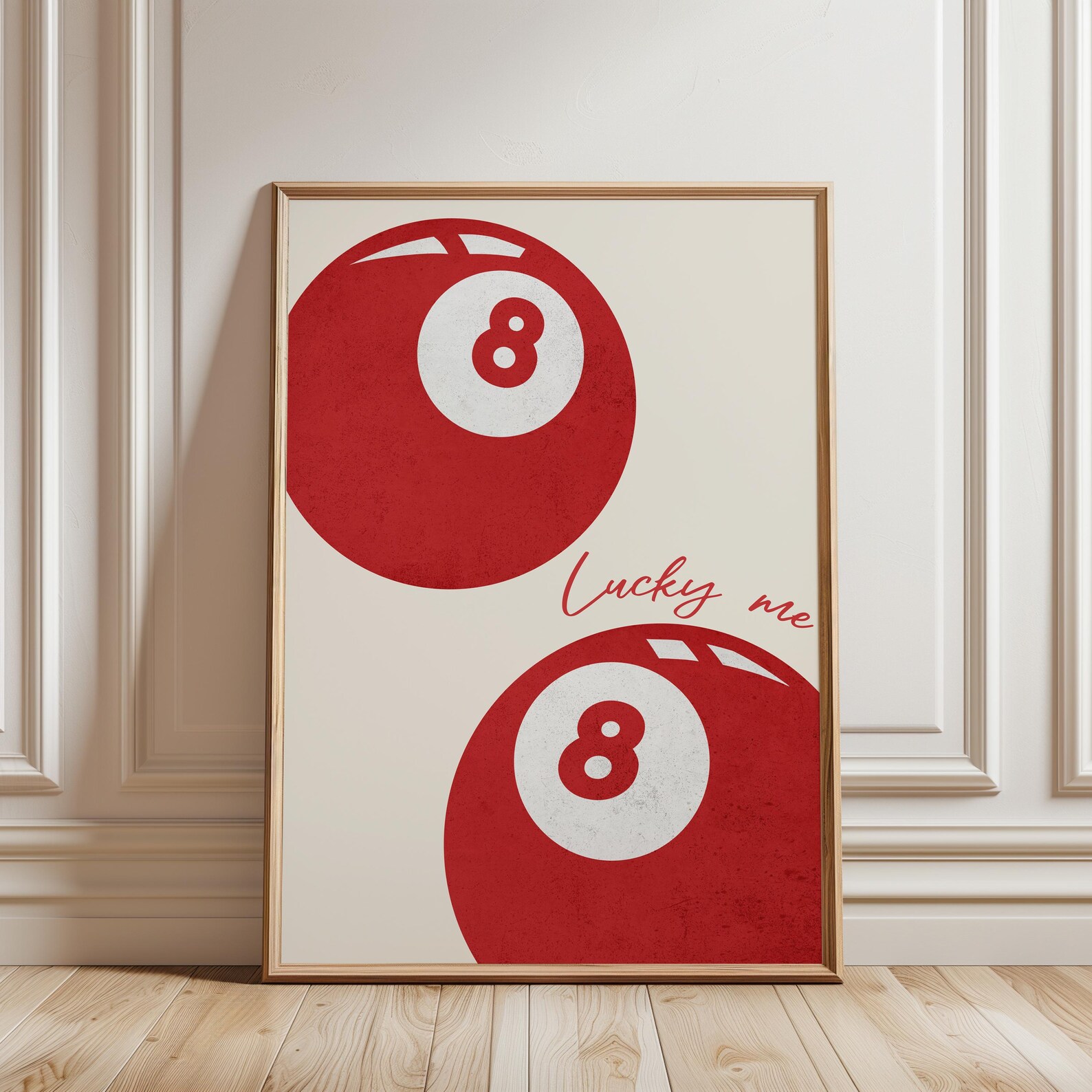 8 Ball Feeling Lucky Red Trendy Print, Dorm Apartment Girly Lucky Me ...
