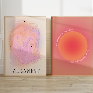 Set of 2 Alignment Printable Posters, Angel Energy Manifestation Trendy ...