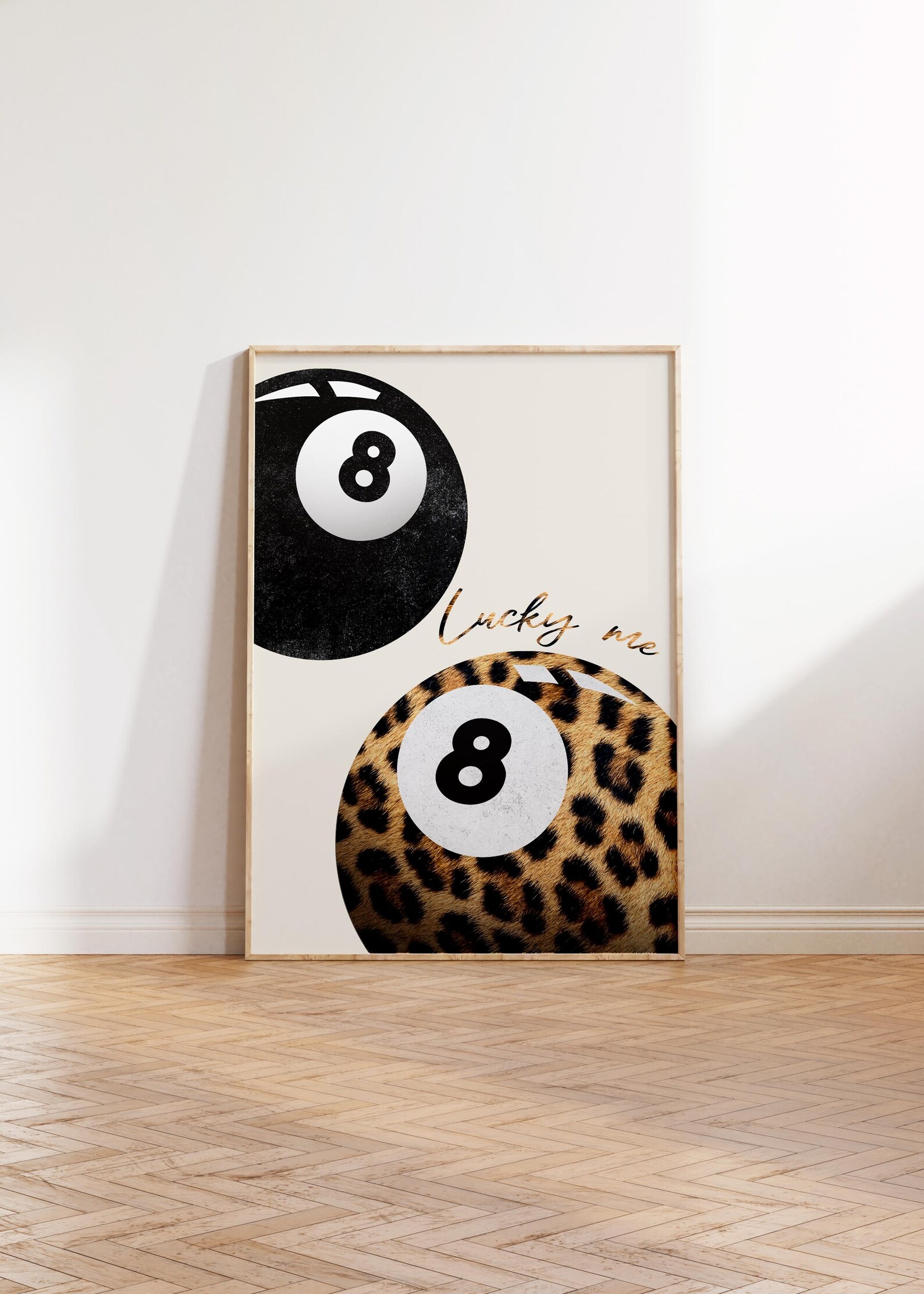 Set of 2 Leopard Aesthetic Lucky 8 Ball Star Print Set, Dorm Apartment ...