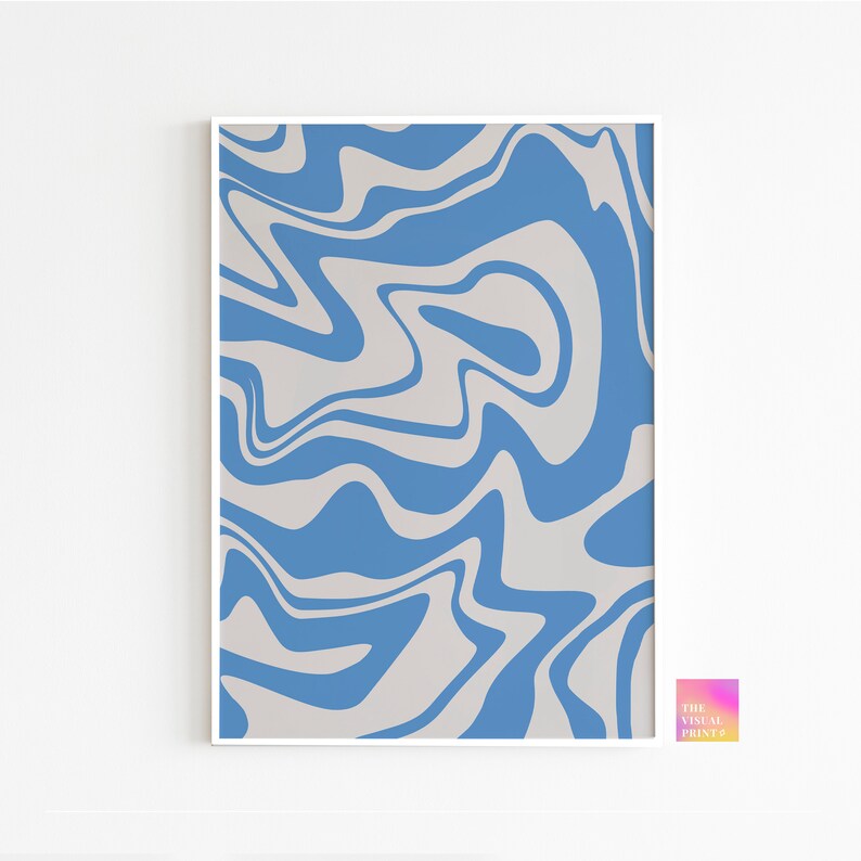 Y2K Sky Blue Marble Swirl Retro Home Decor Wall Art Poster - Etsy