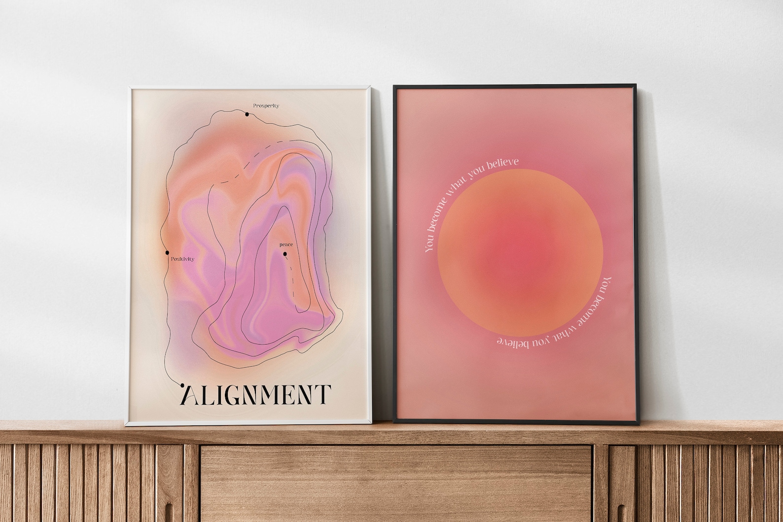 Set of 2 Alignment Printable Posters Angel Energy | Etsy