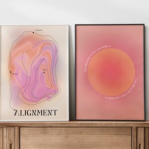 Set of 2 Alignment Printable Posters, Angel Energy Manifestation Trendy ...