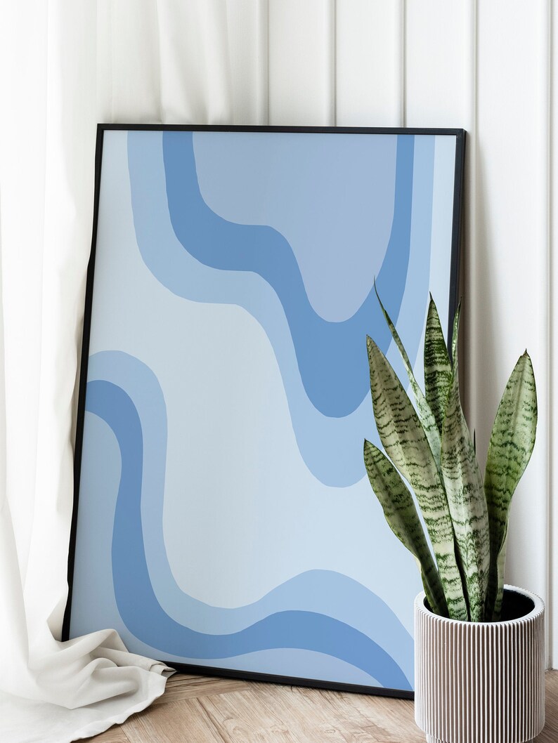 Sky Blue Set of 3 Summer Abstract Colour Gradient Melt Wave - Etsy