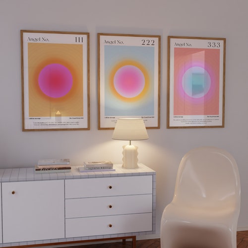 3x Aura Poster Spiritual Wall Art Gradient Print Angel - Etsy