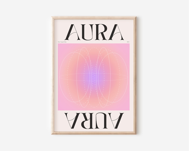 Aura Gradient Trendy Spiritual 555 Energy Wall Poster Set - Etsy