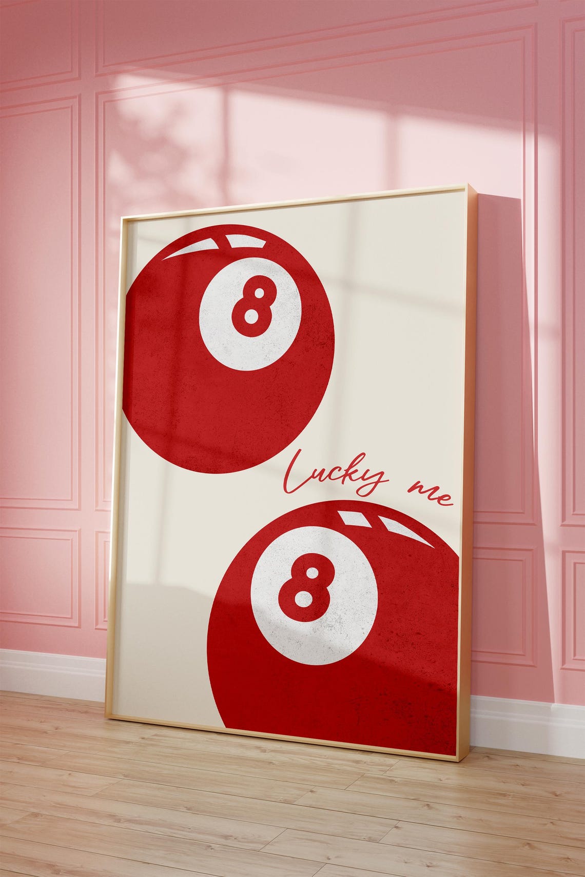 8 Ball Feeling Lucky Red Trendy Print, Dorm Apartment Girly Lucky Me ...