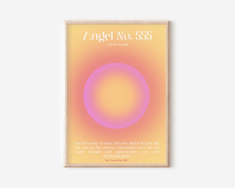 Aura Gradient Trendy Spiritual 555 Energy Wall Poster Set, Digital ...