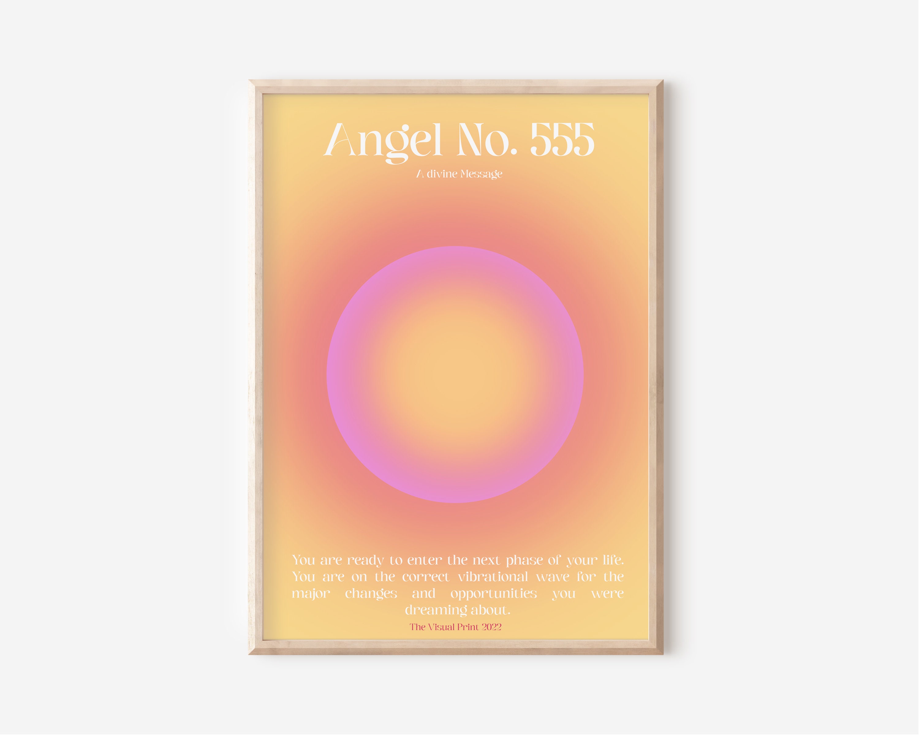 Aura Gradient Trendy Spiritual 555 Energy Wall Poster Set, Digital ...