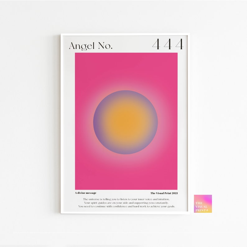 Angel Number 444 Manifestation Aura Energy Gradient Design | Etsy