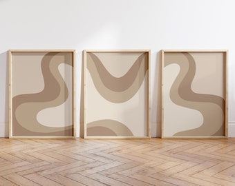 Neutral Wave Art - Etsy