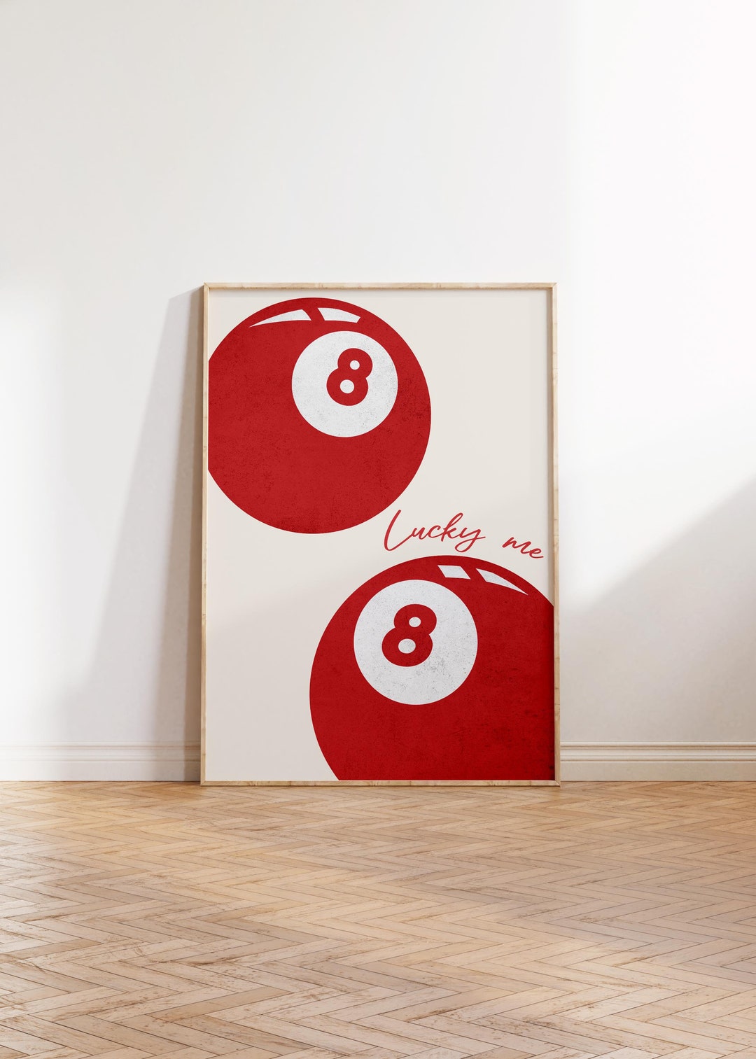 8 Ball Feeling Lucky Red Trendy Print, Dorm Apartment Girly Lucky Me ...