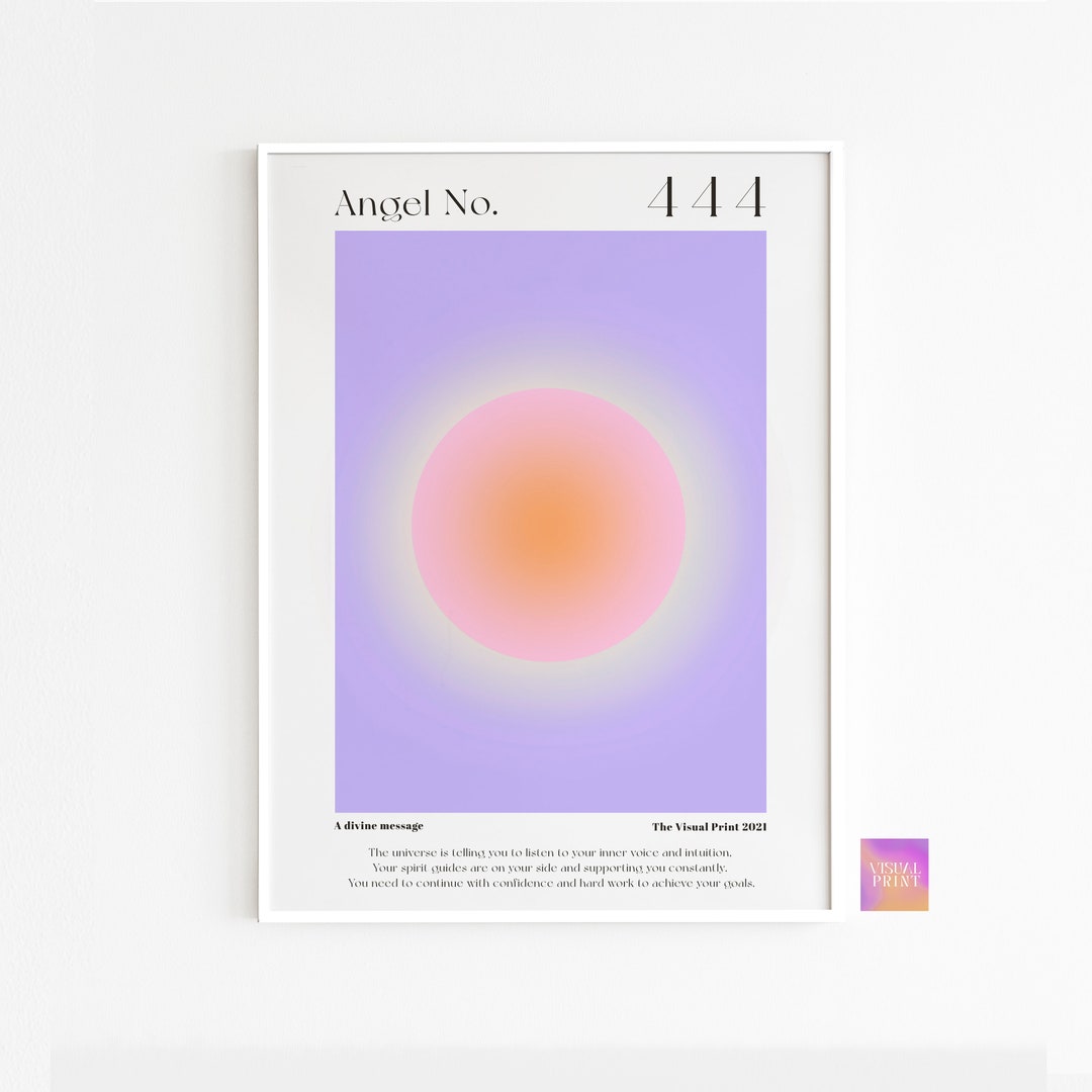 Angel Number 444 Manifestation Aura Energy Gradient Design Gallery Wall ...