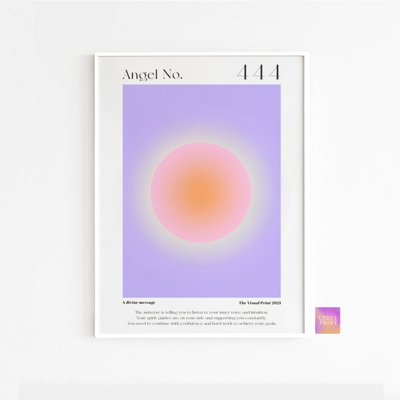 Angel Number 444 Manifestation Aura Energy Gradient Design - Etsy