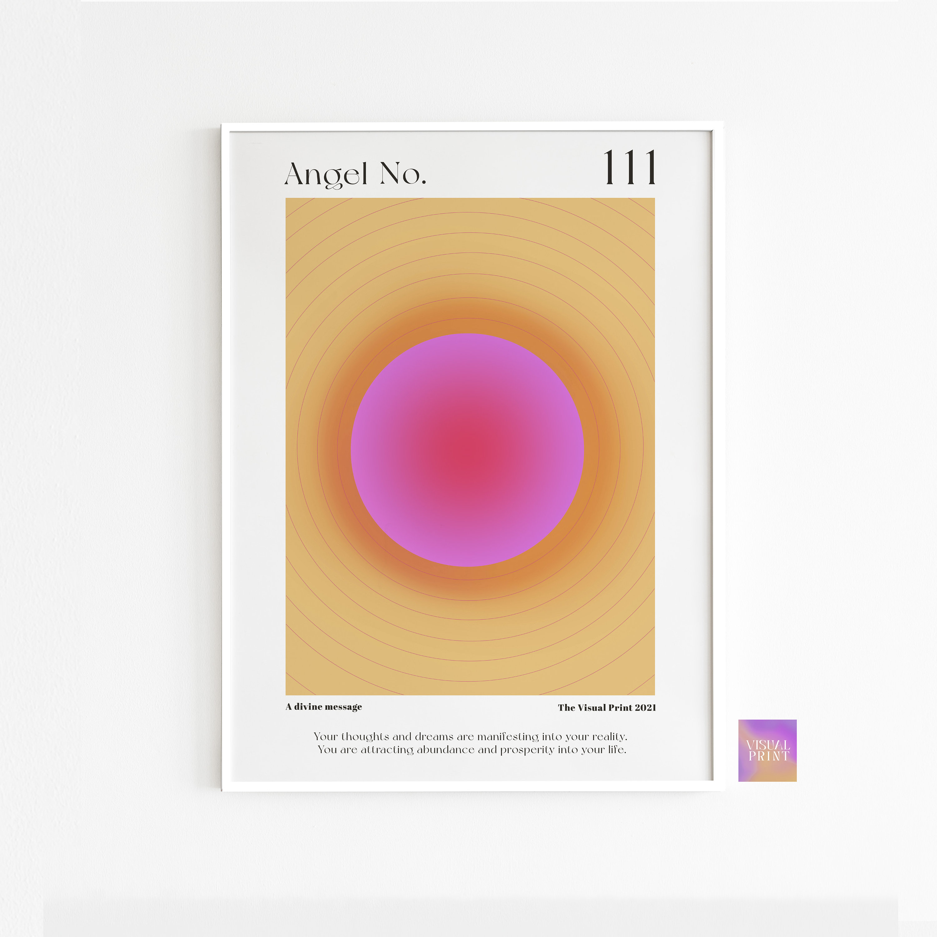 Angel Number 111 Manifestation Energy Gradient Design Gallery Wall Art ...