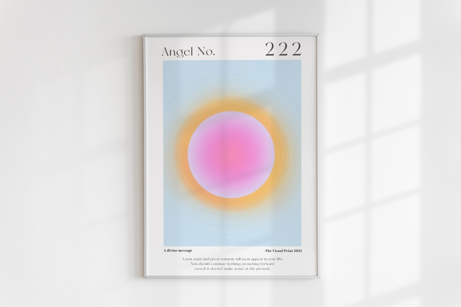 Angel Number 222 Manifestation Energy Gradient Design Gallery Wall Art ...