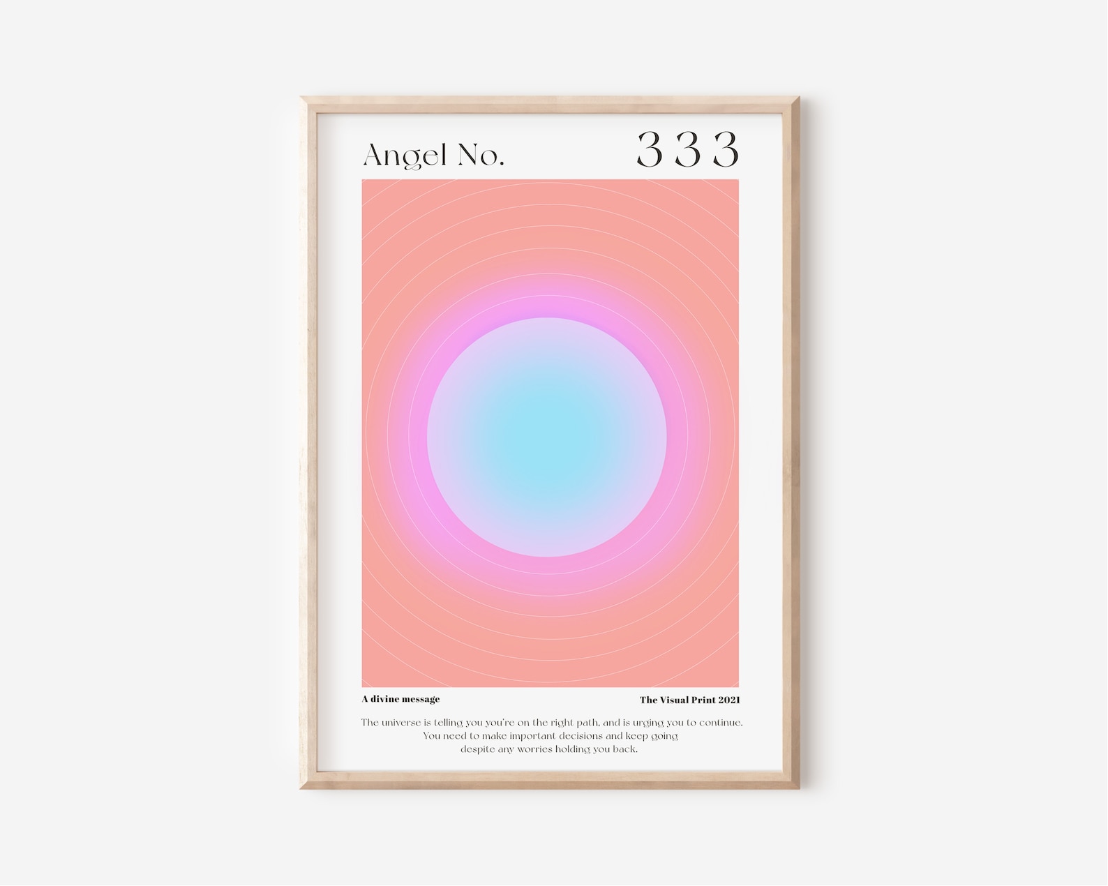 Original Angel Numbers Set 111,222,333 Poster Wall Art Print, Gradient ...