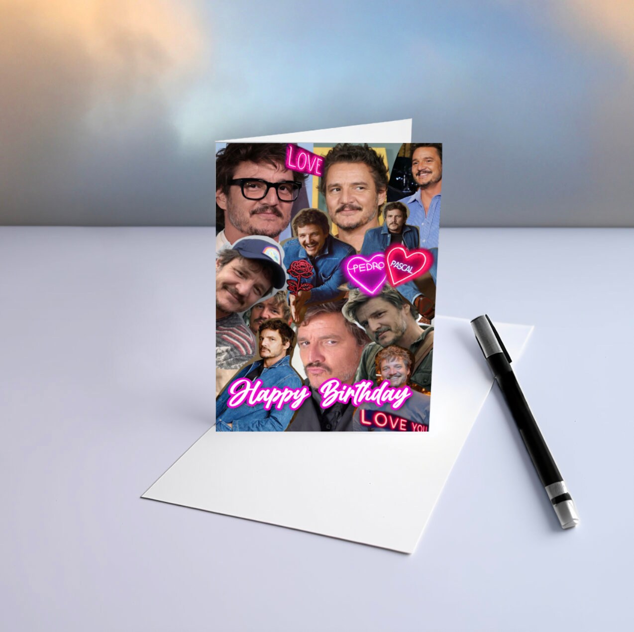 Pedro Pascal Happy Birthday Greeting Digital Printable Card the Last of ...