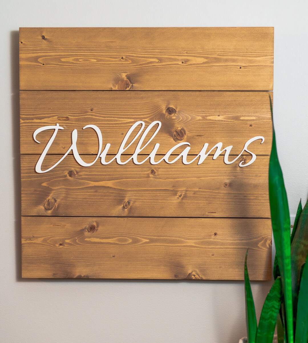 Personalized Rustic Wooden Last Name Sign | 3D Laser Cut Wedding Decor ...