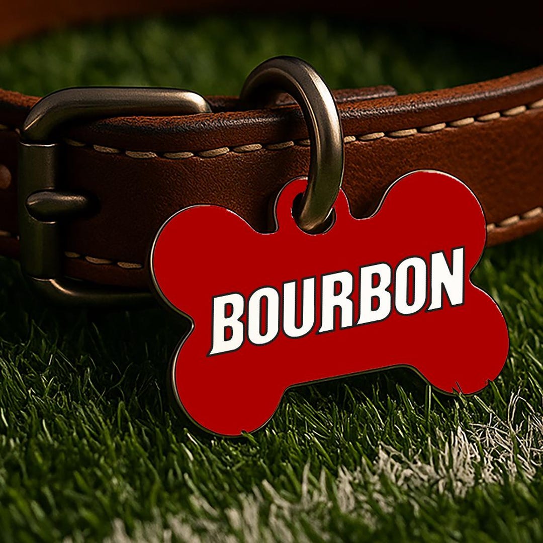 Custom Dog Collar Tag – Louisville Game Day Style, Red Campus Edition ...