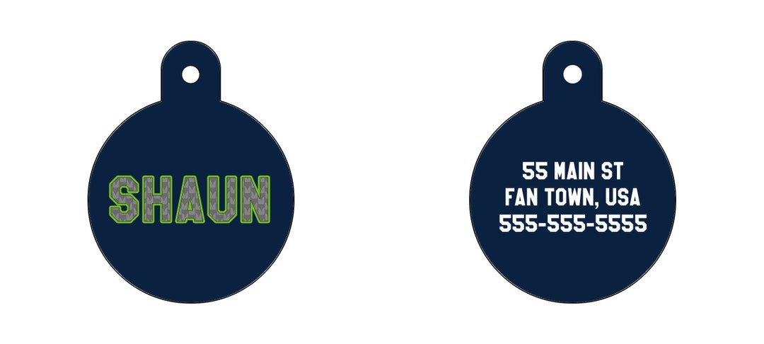 Custom Seattle Seahawks Themed Double-sided Pet ID Tag Round blue - Etsy