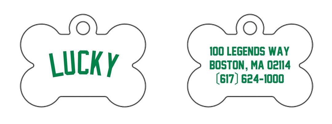 Custom Boston Celtics Themed Double-sided Dog ID Tag Mini Bone white - Etsy