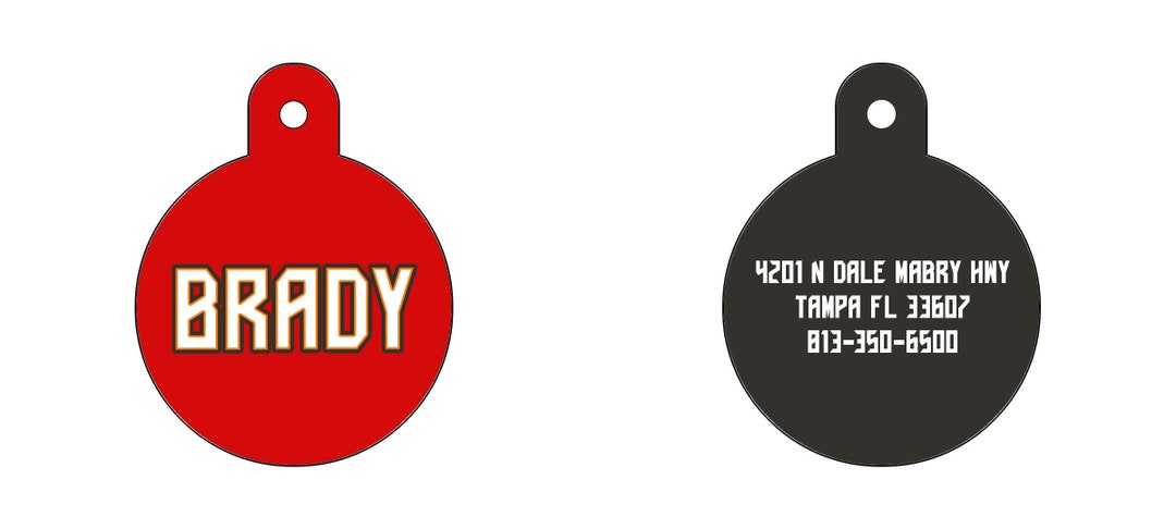 Custom Tampa Bay Buccaneers Themed Double-sided Pet ID Tag Round red - Etsy