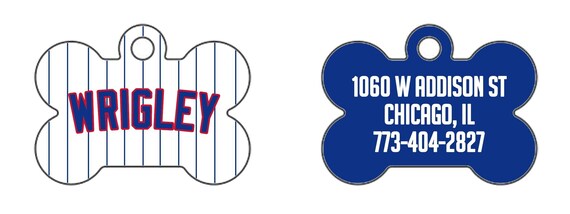 Custom Chicago Cubs Themed Double-sided Dog ID Tag Mini Bone - Etsy