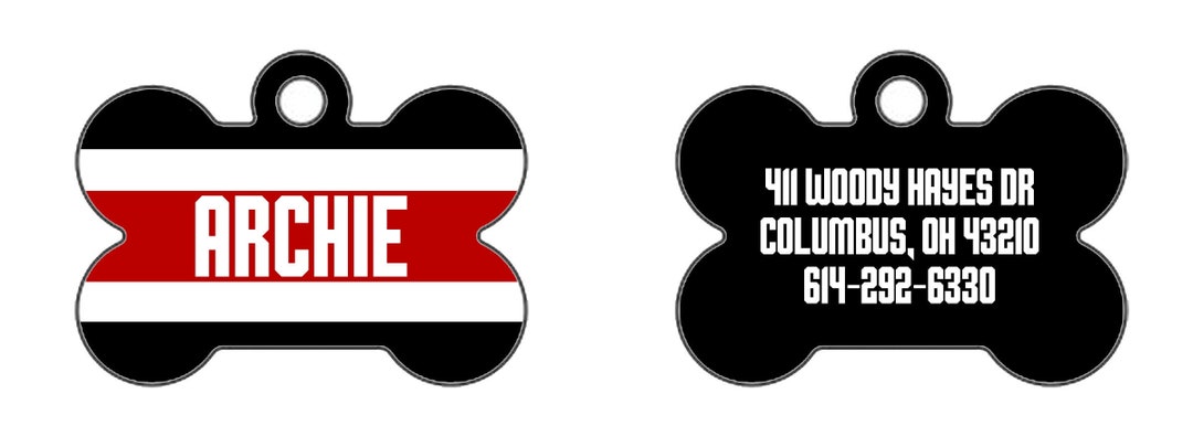 Custom Ohio State Buckeyes Themed Double-sided Dog ID Tag - Mini Bone ...