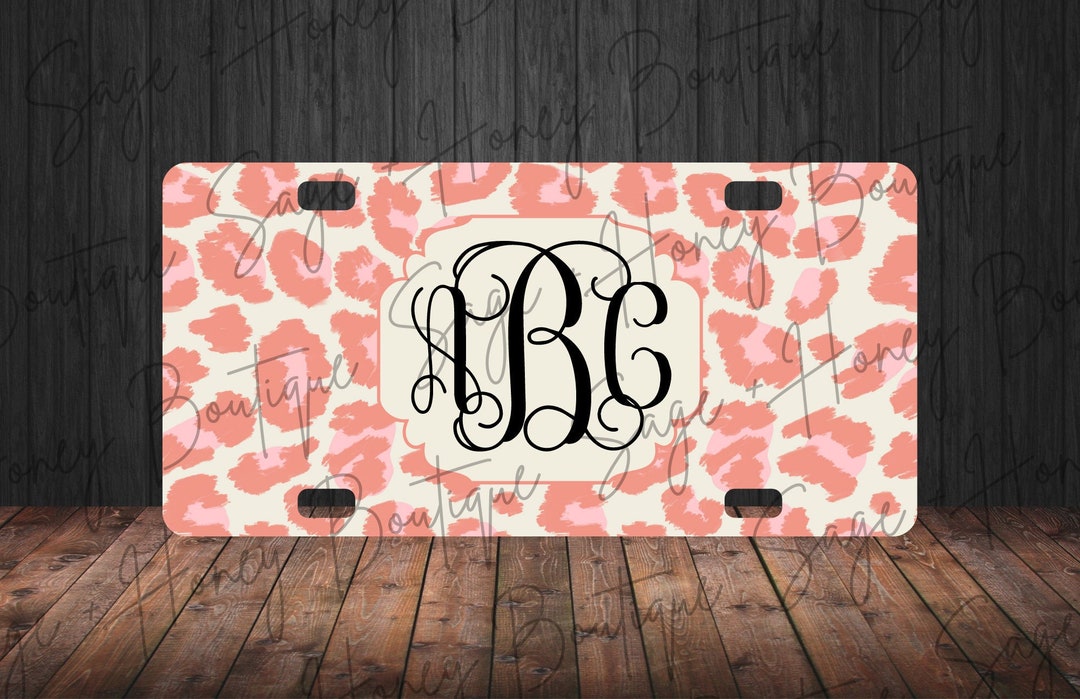 Pink Leopard License Plate PNG | Digital Download | Sublimation - Etsy