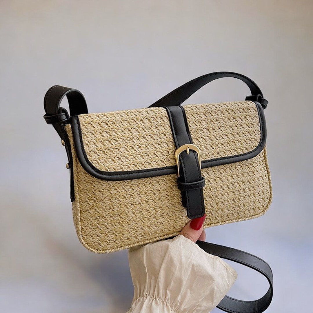 Handmade Straw Crossbody Bags for Women Summer Purses Womens Straw Bag ...