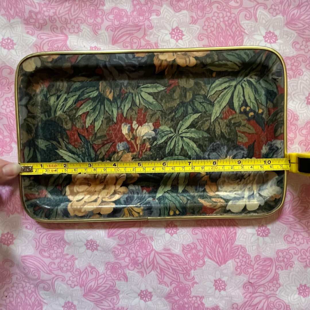 Vintage Arnold Design 1970s Dark Floral Fibreglass Serving - Etsy