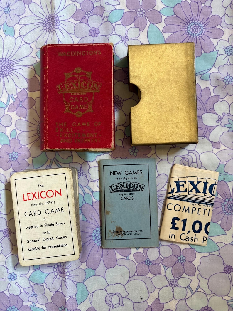 Vintage Edition of Lexicon Gold Monogram Card Game Waddingtons 1935 ...
