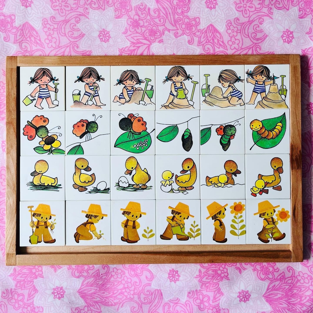 Lovely Vintage Puzzle Story Sequence Tray Toy Plastic Tiles - Etsy New ...