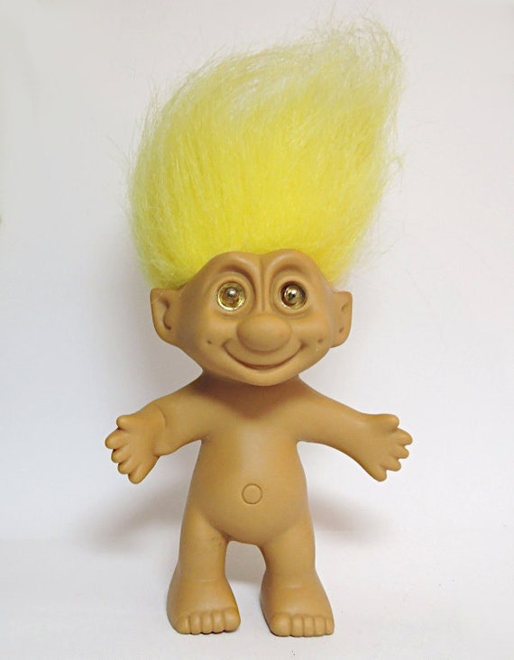 Toys Dolls Vintage 90s Yellow Haired Caveman Troll Dolls & Action ...