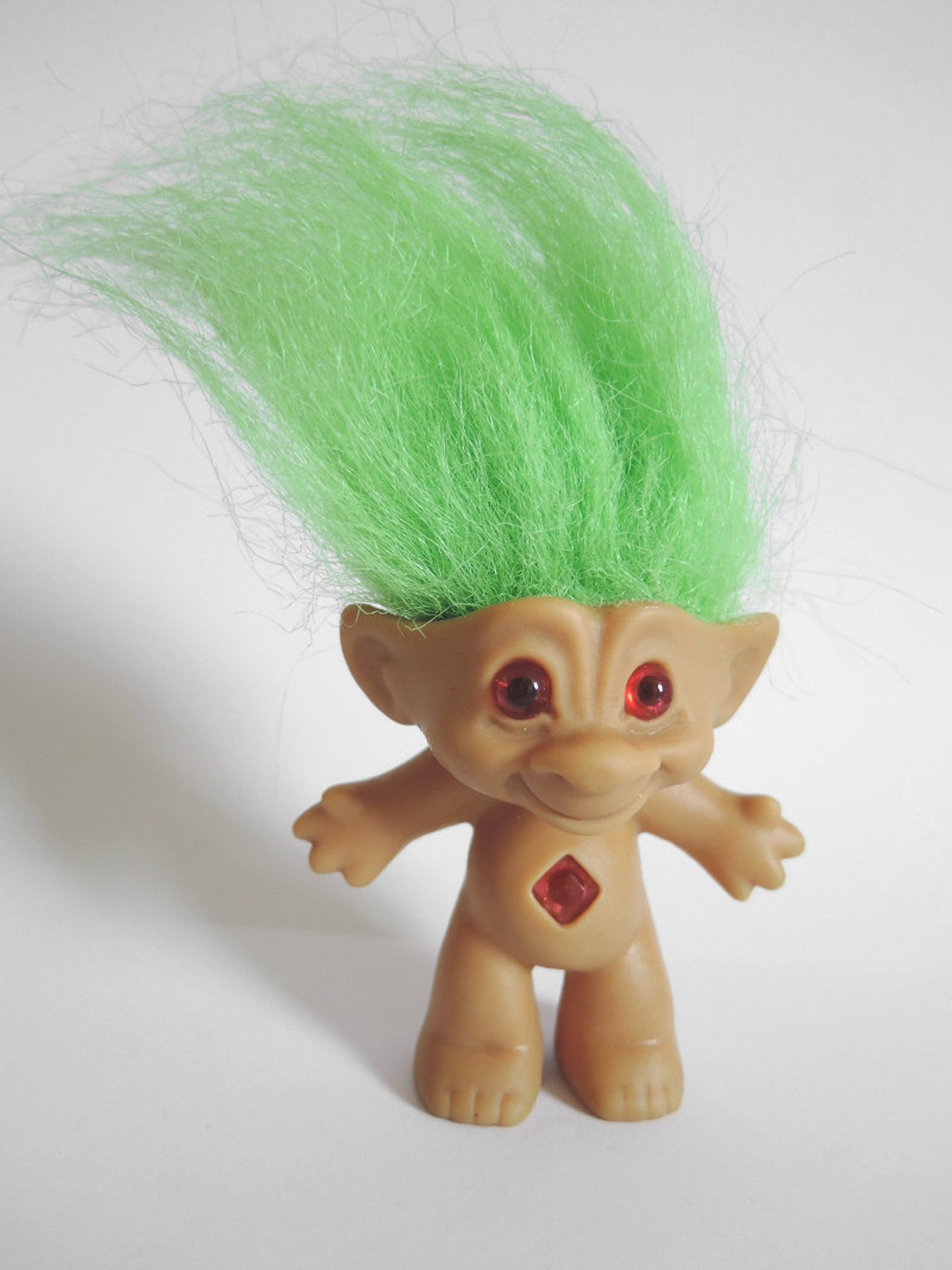 TROLL with green hair and jewel lucky troll doll magic | Etsy