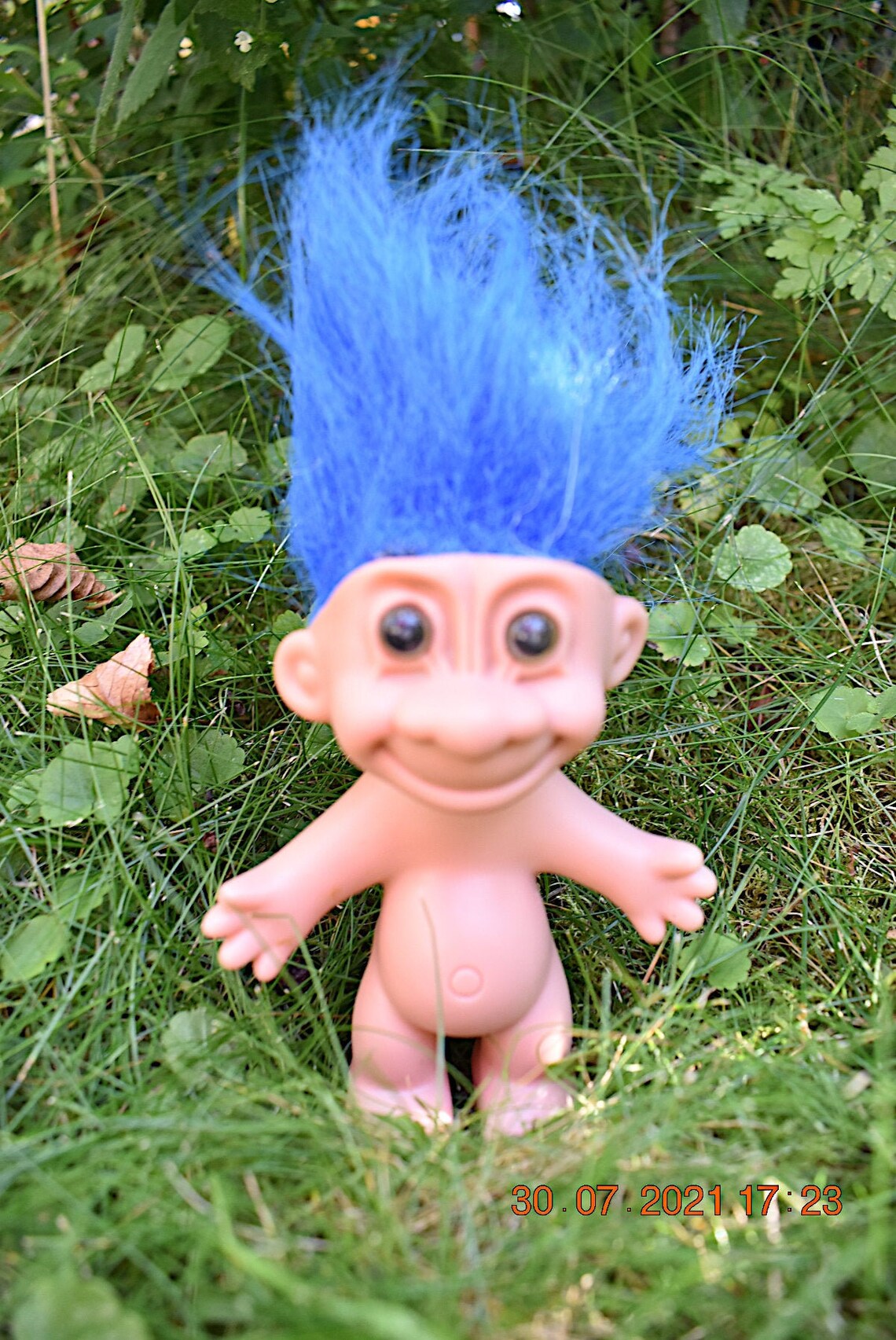 Cheeky TROLL with blue hair lucky troll doll magic troll | Etsy